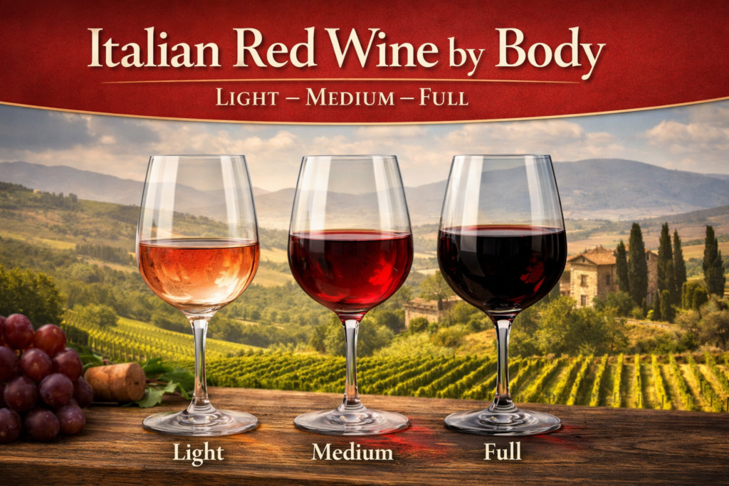 Italian Red Wine Body Guide – Light, Medium & Full