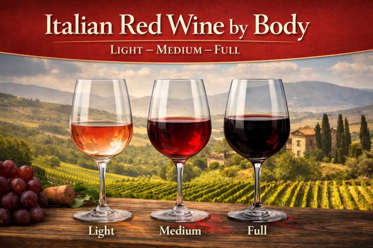Italian Red Wine Body Guide – Light, Medium & Full